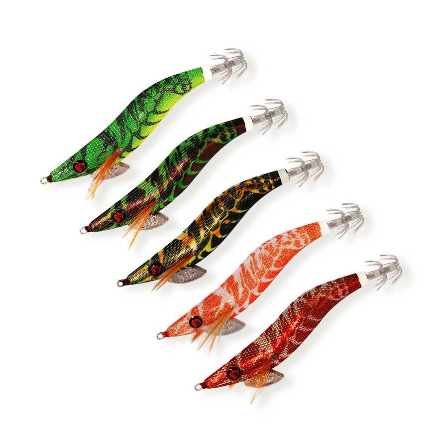 The Prawn & Shrimp Series 5 Squid Jig Set – Tsuriou